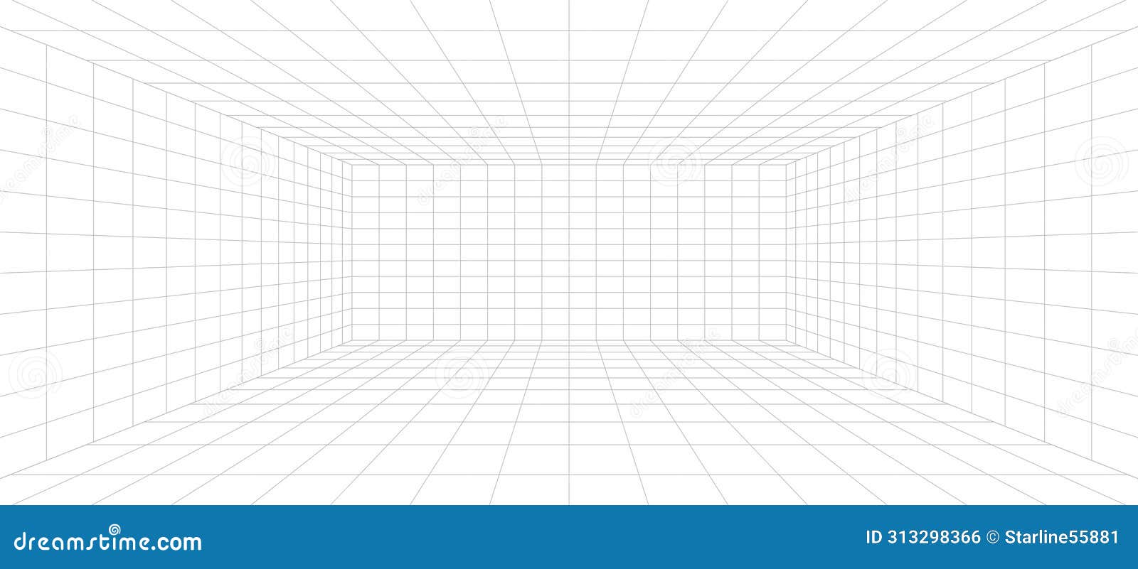 Abstract 3d Grid Room Structure Wireframe Template Design Stock Vector ...