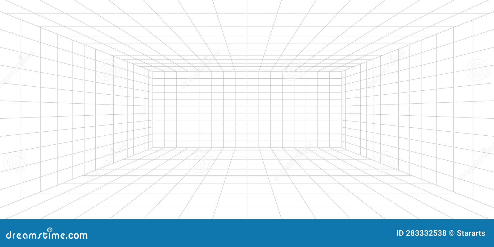 Abstract 3d Grid Room Structure Wireframe Template Design Stock Vector ...