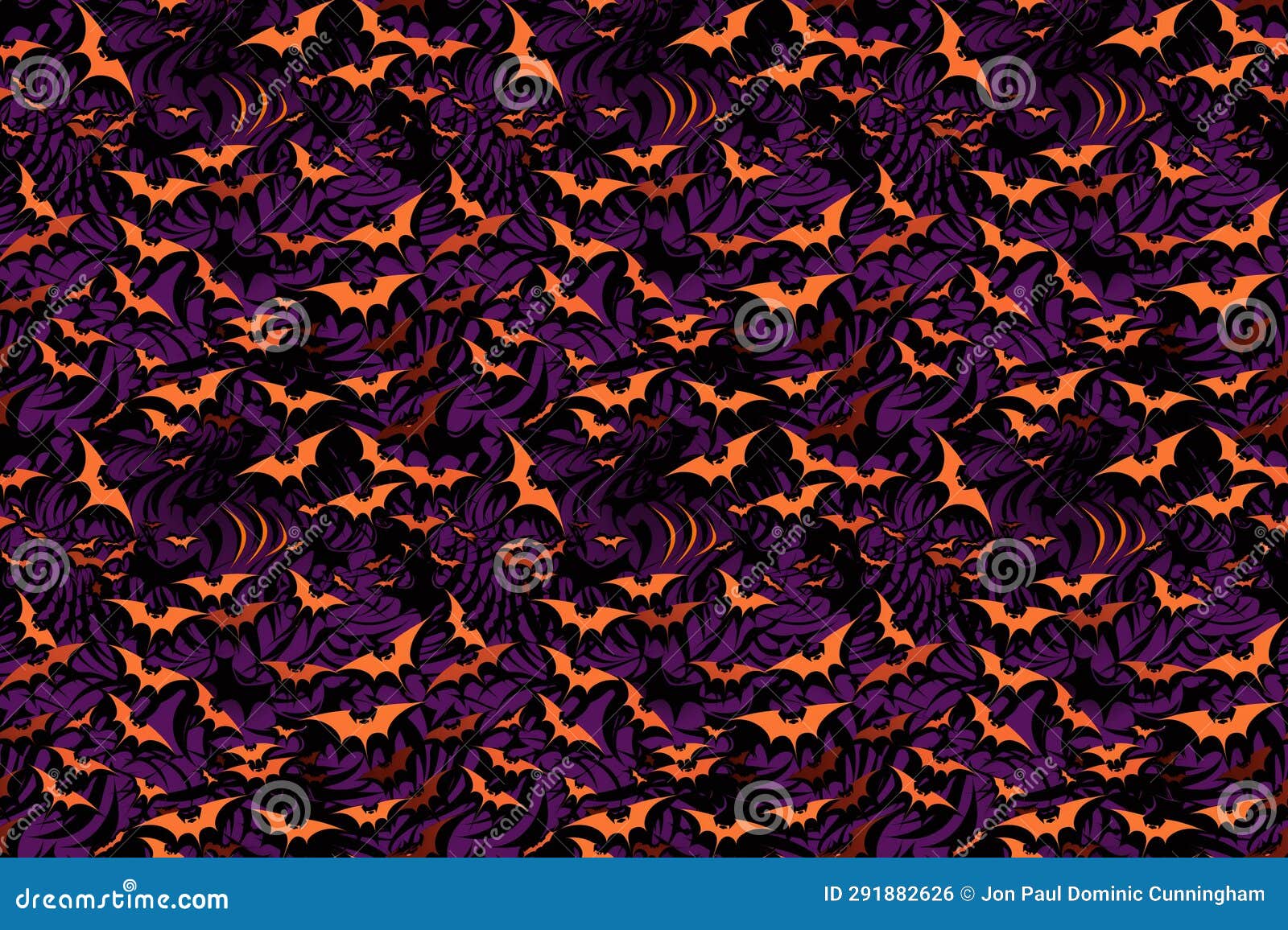 Abstract 2D Halloween Bats Pattern Background Illustration Seamless ...