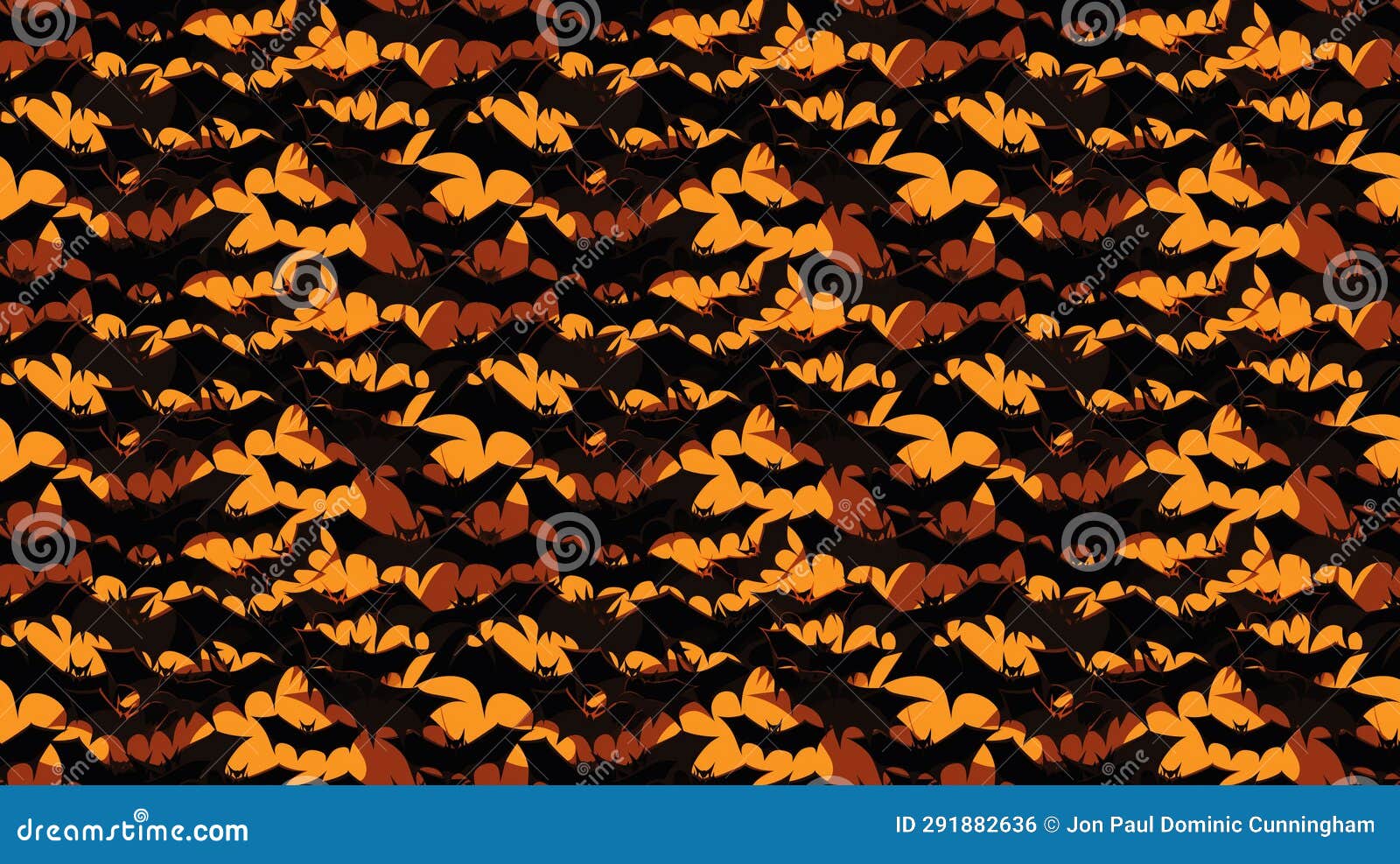 Abstract 2D Halloween Bats Pattern Background Illustration Seamless ...