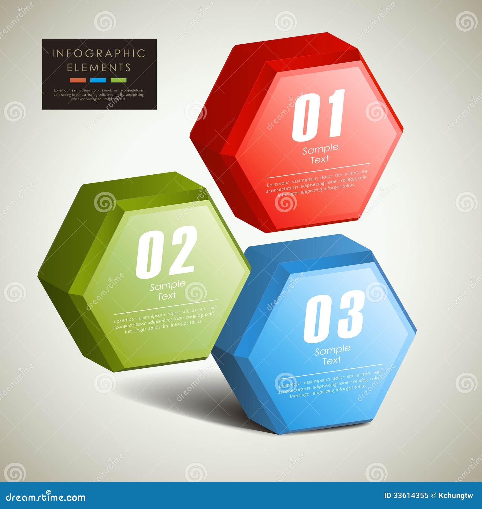 Abstract 3d Hexagonal Columns Infographics Stock Vector - Illustration ...