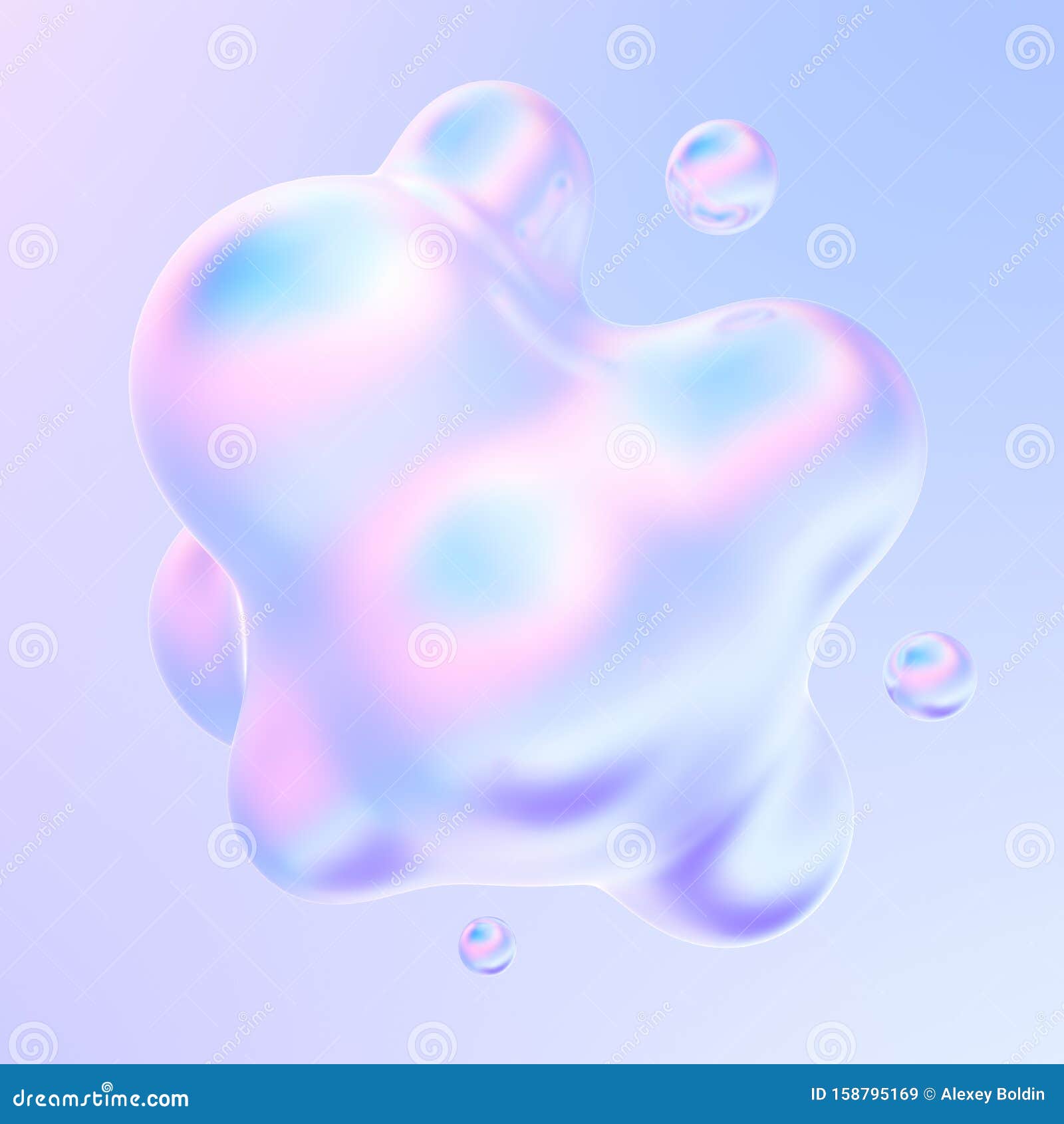 Abstract 3d Holographic Gradient Drop Liquid Shape for Banners and ...