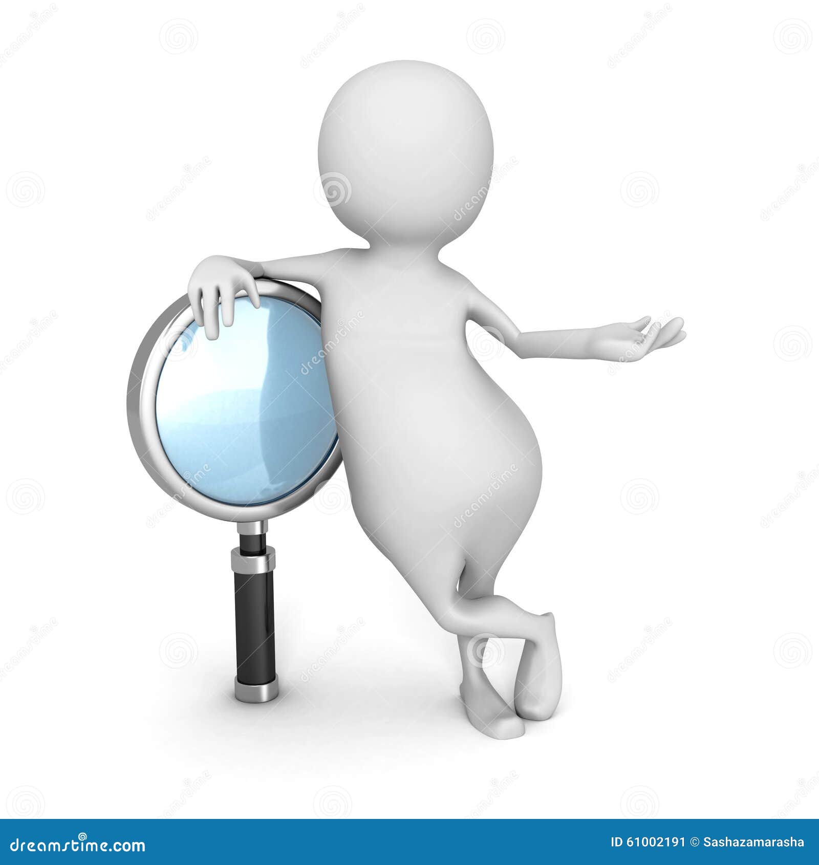 Abstract 3d Human with Magnifier Glass Stock Illustration ...