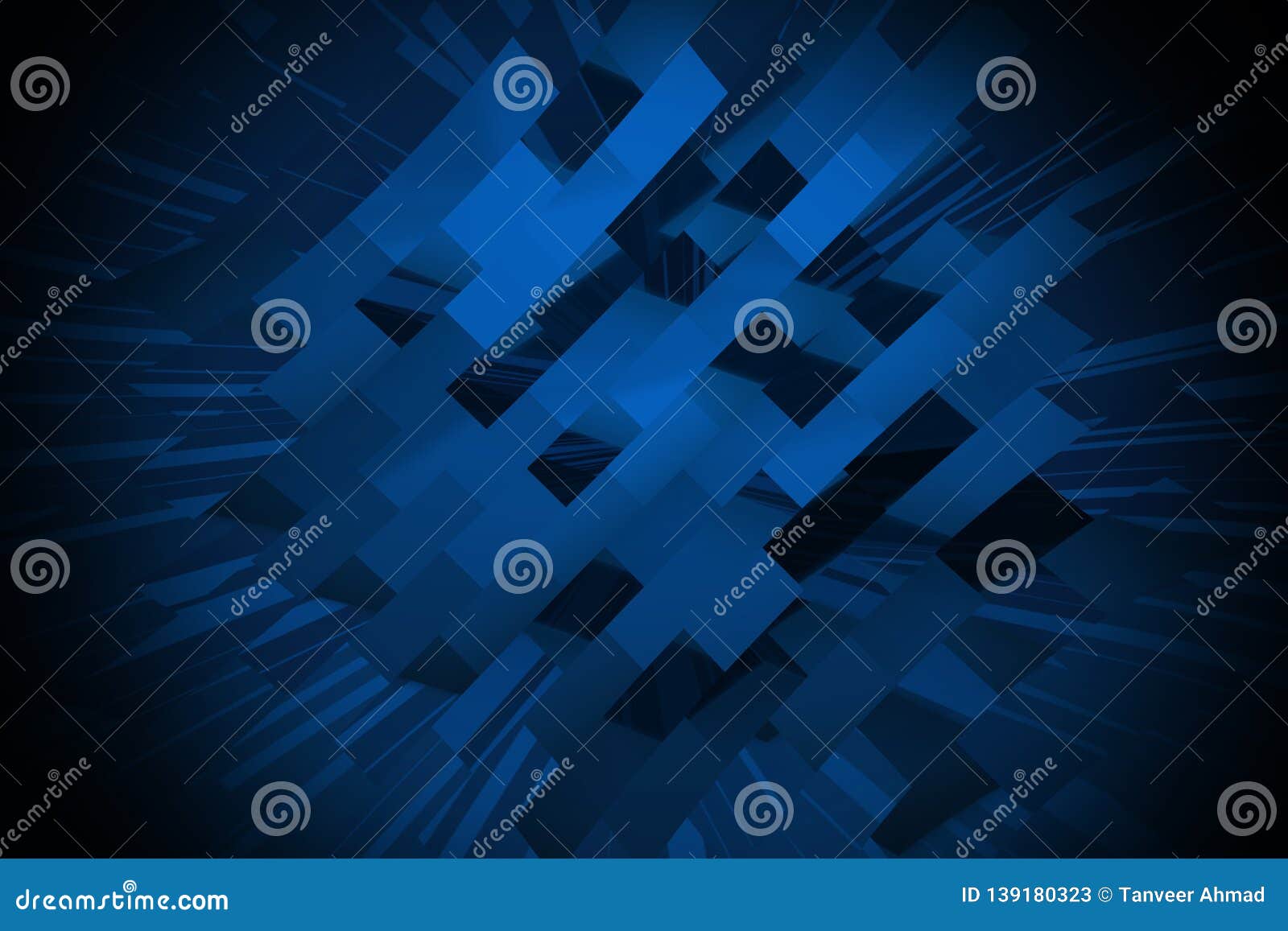 Abstract 3d Illustration of Blue Boxes Background, Technological Theme ...