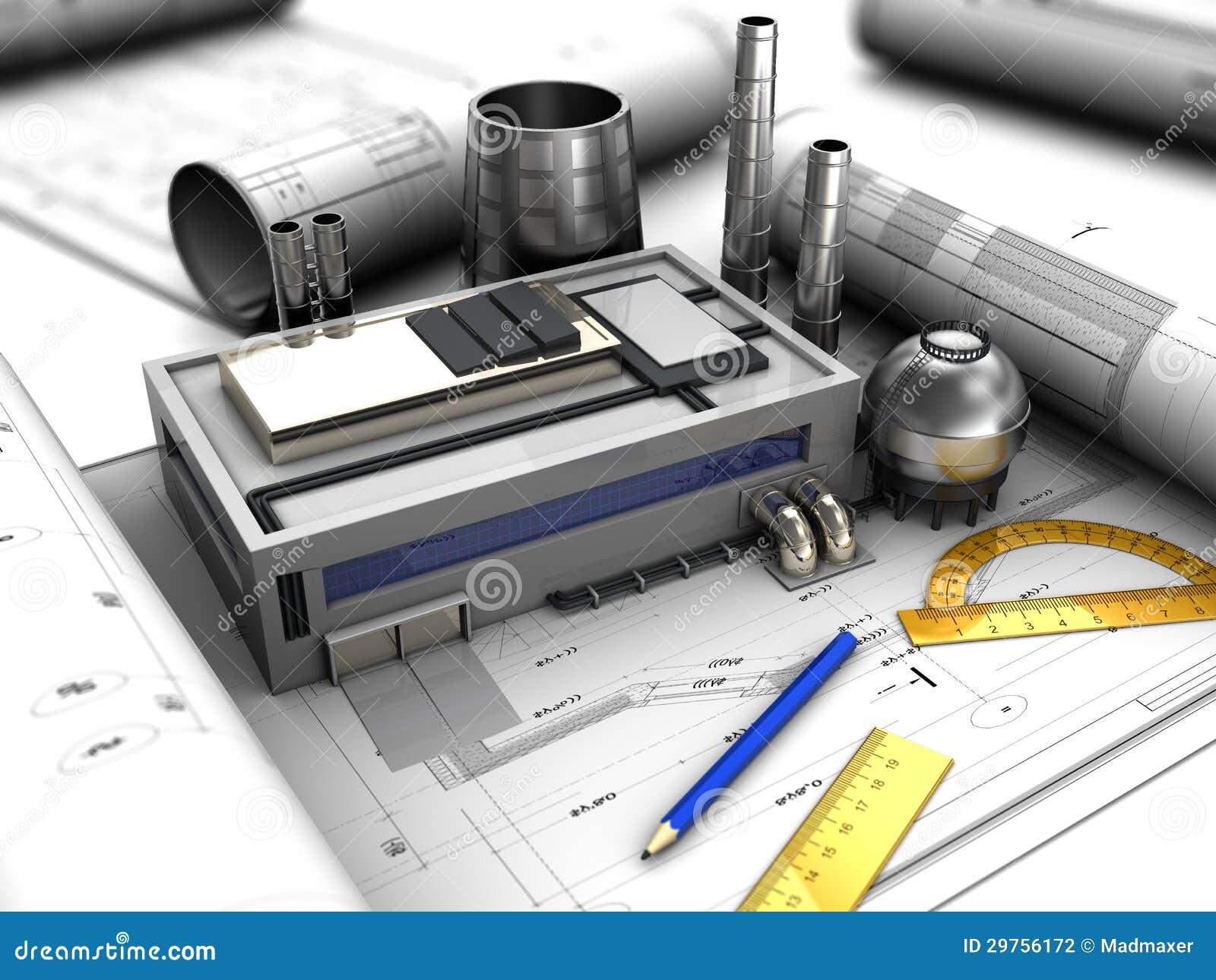 Factory design stock illustration. Illustration of planning - 29756172