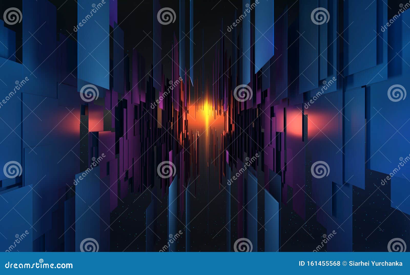 Concept of Artificial Intelligence and Big Data. Blocks in Cyberspace ...