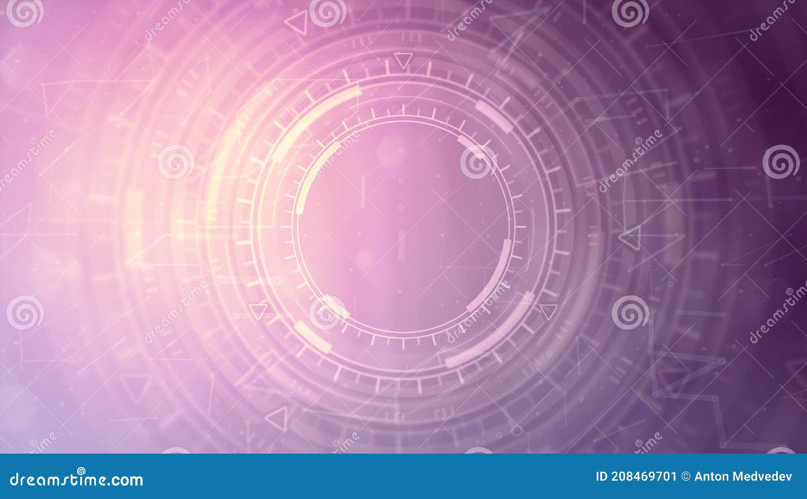 Bright Hi-tech Abstract Background of Moving Ui or Hud Circles, it ...