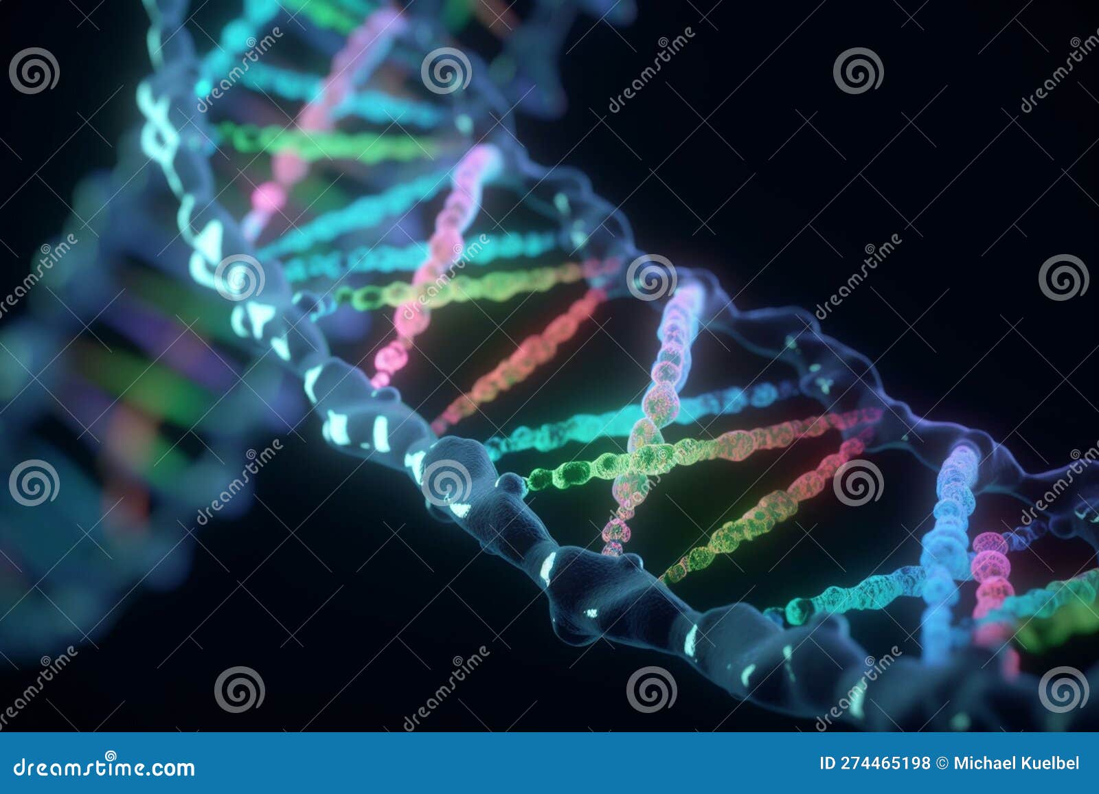 Abstract 3D Illustration Of Protein Biosynthesis Process In Microscopic ...
