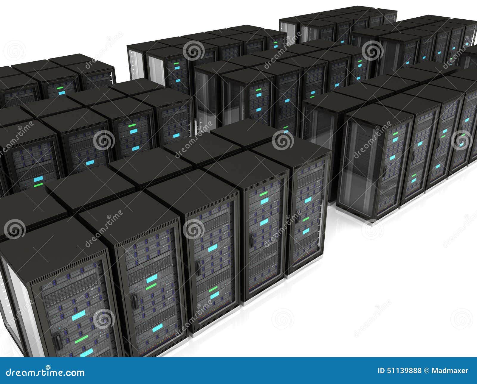 Abstract 3d Illustration of Server Room Stock Illustration ...