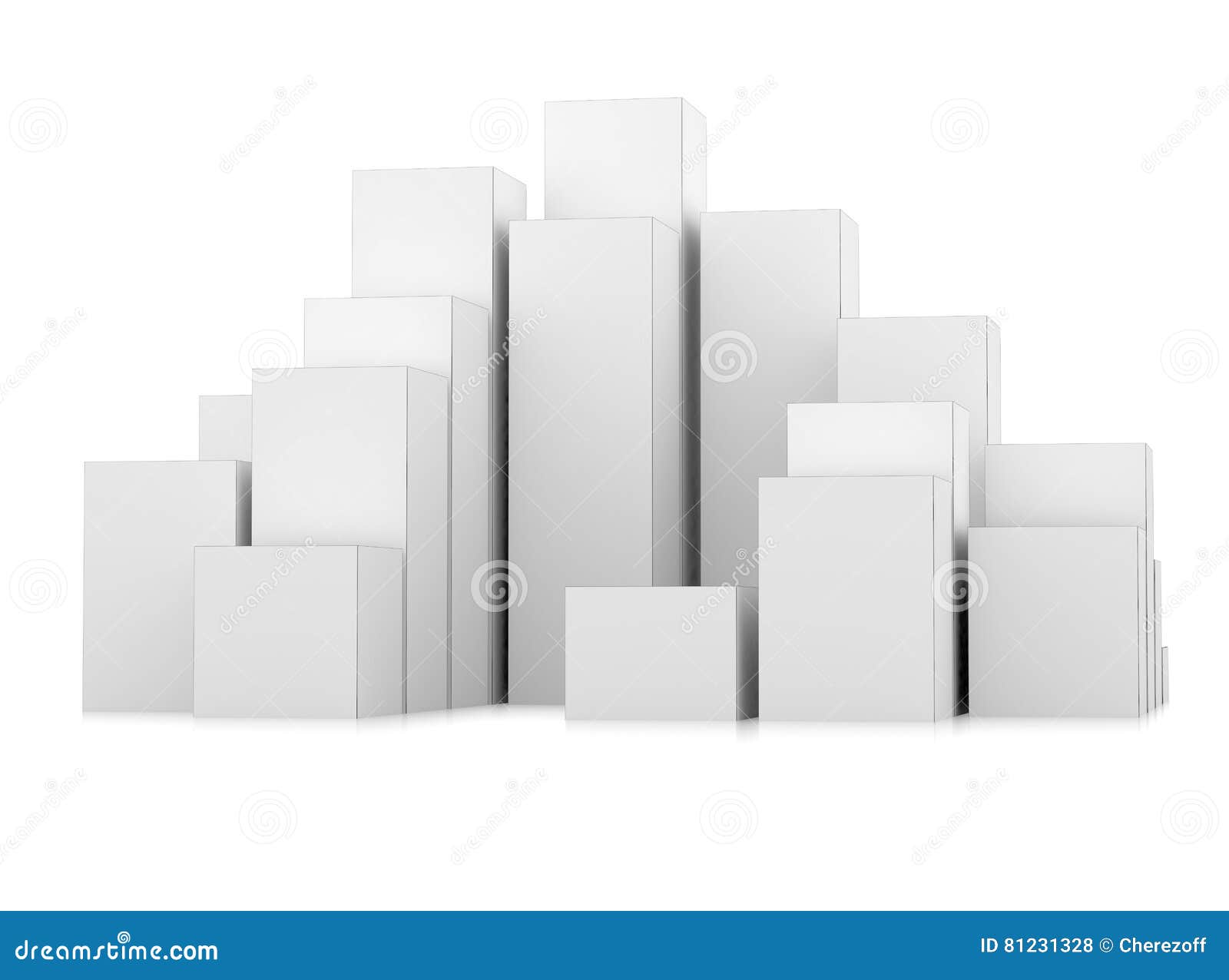 Abstract 3d Illustration of White Boxes Stock Illustration ...