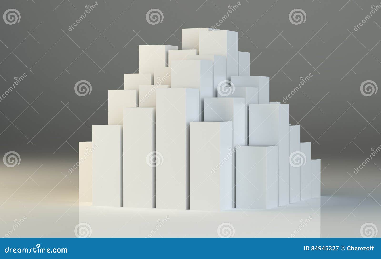 Abstract 3d Illustration of White Boxes Stock Image - Image of ...