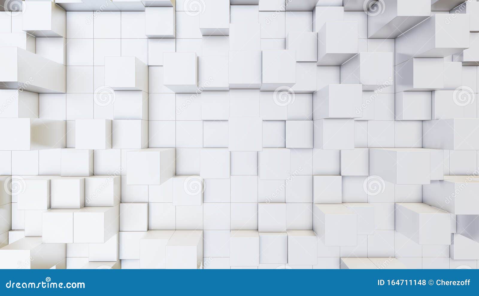 Abstract 3D Illustration of White Cubes Background Stock Illustration ...