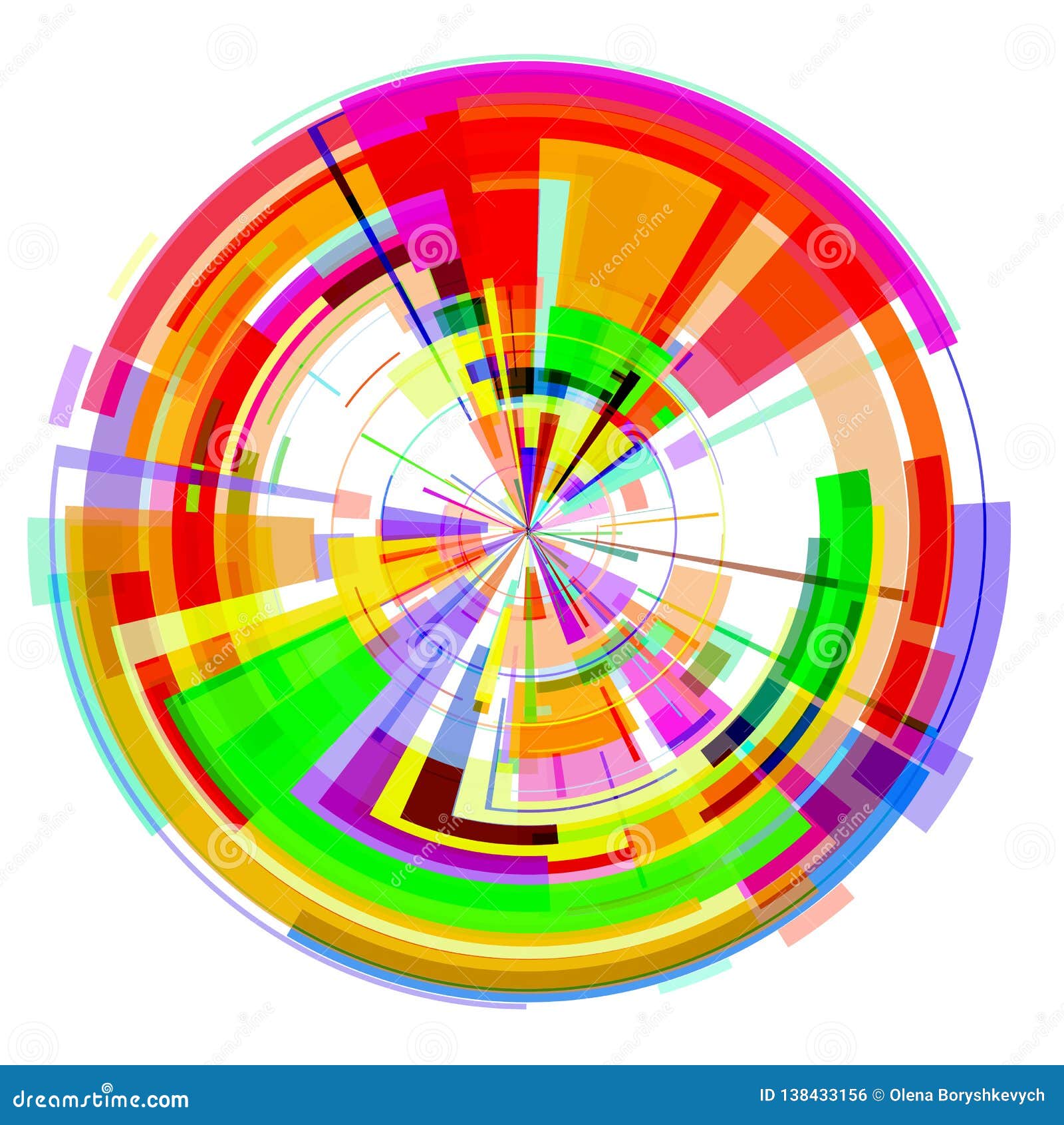 The Abstract 3D Image of Colored Circles on a White Background. Stock ...