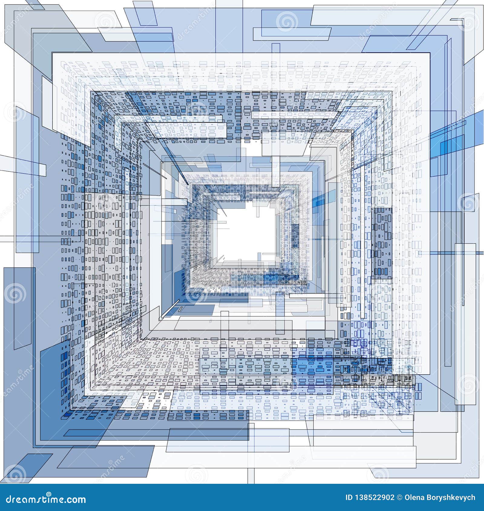 The Abstract 3D Image of Colored Squares on a White Background. Stock ...