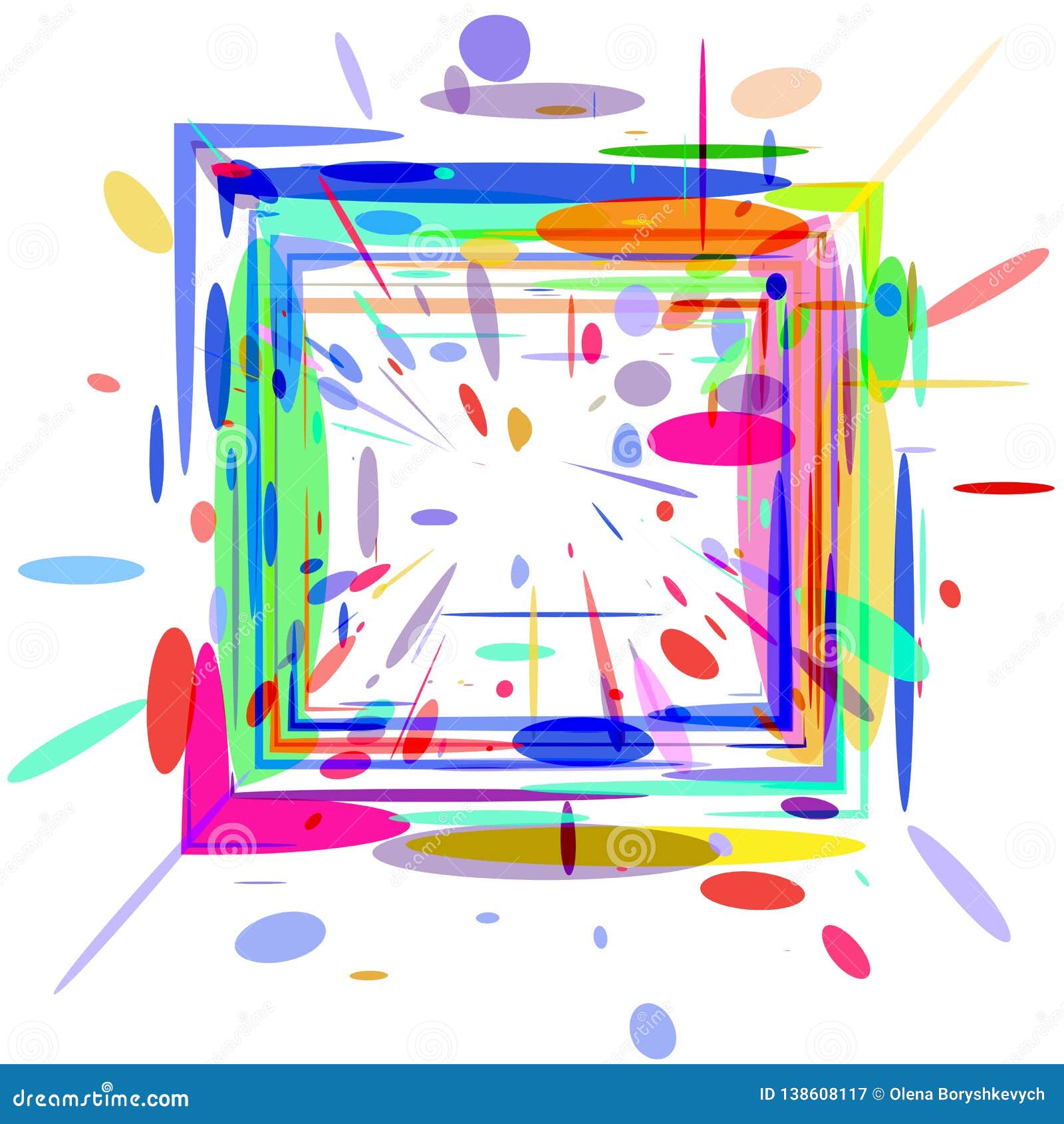 The Abstract 3D Image of Colored Squares on a White Background. Stock ...