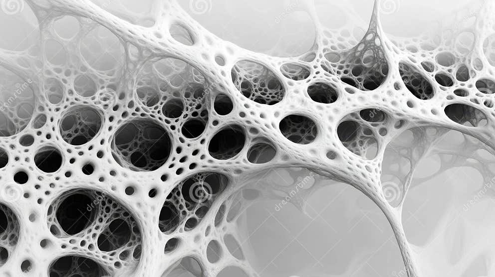 Abstract 3D Interconnected Network of White Tendrils with Circular ...