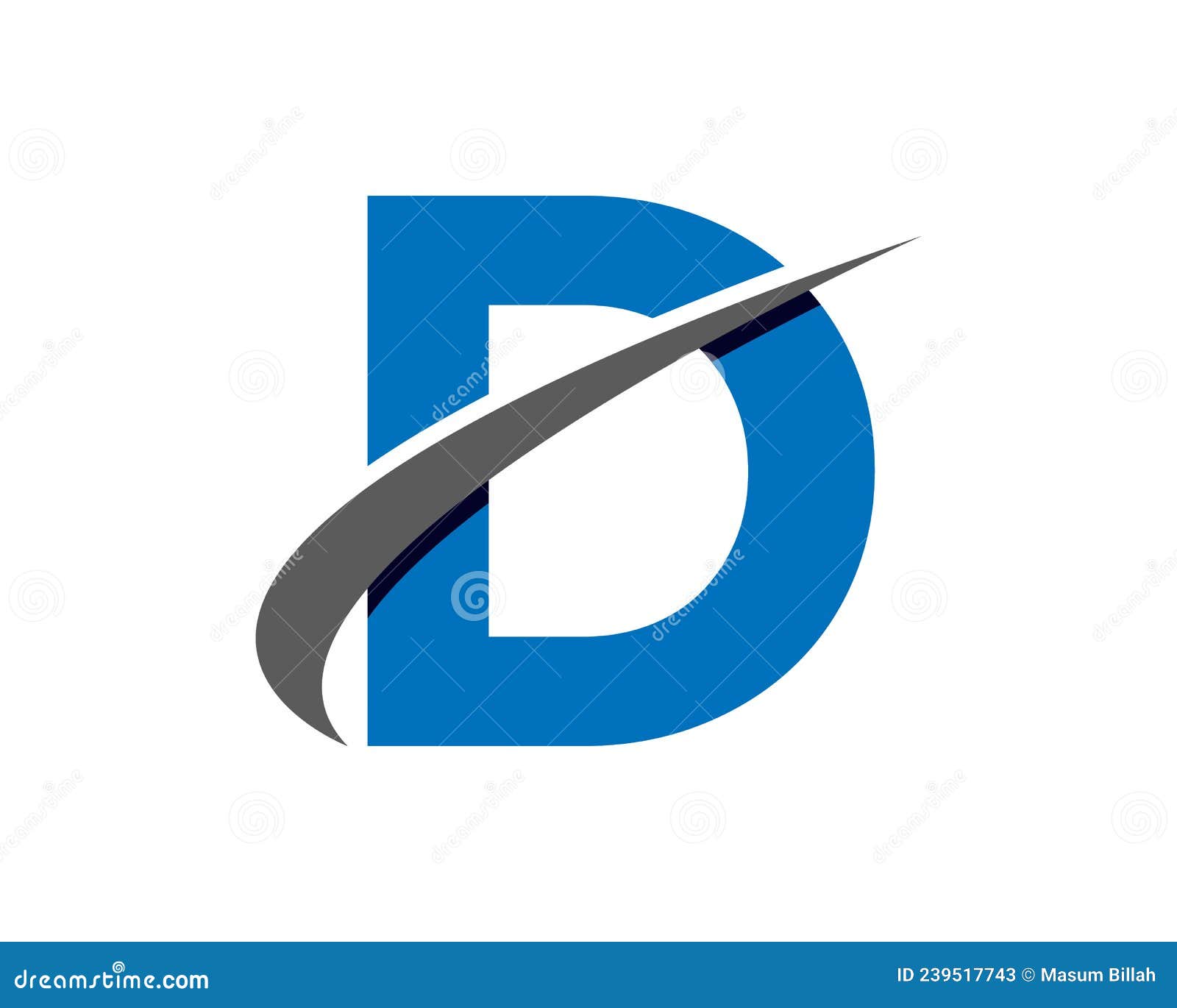 Abstract D Letter Creative Logo Design Stock Vector - Illustration of ...
