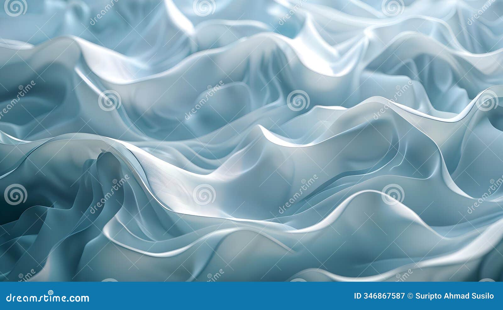 Abstract 3D Light Blue Wave Background Illustration Stock Illustration ...
