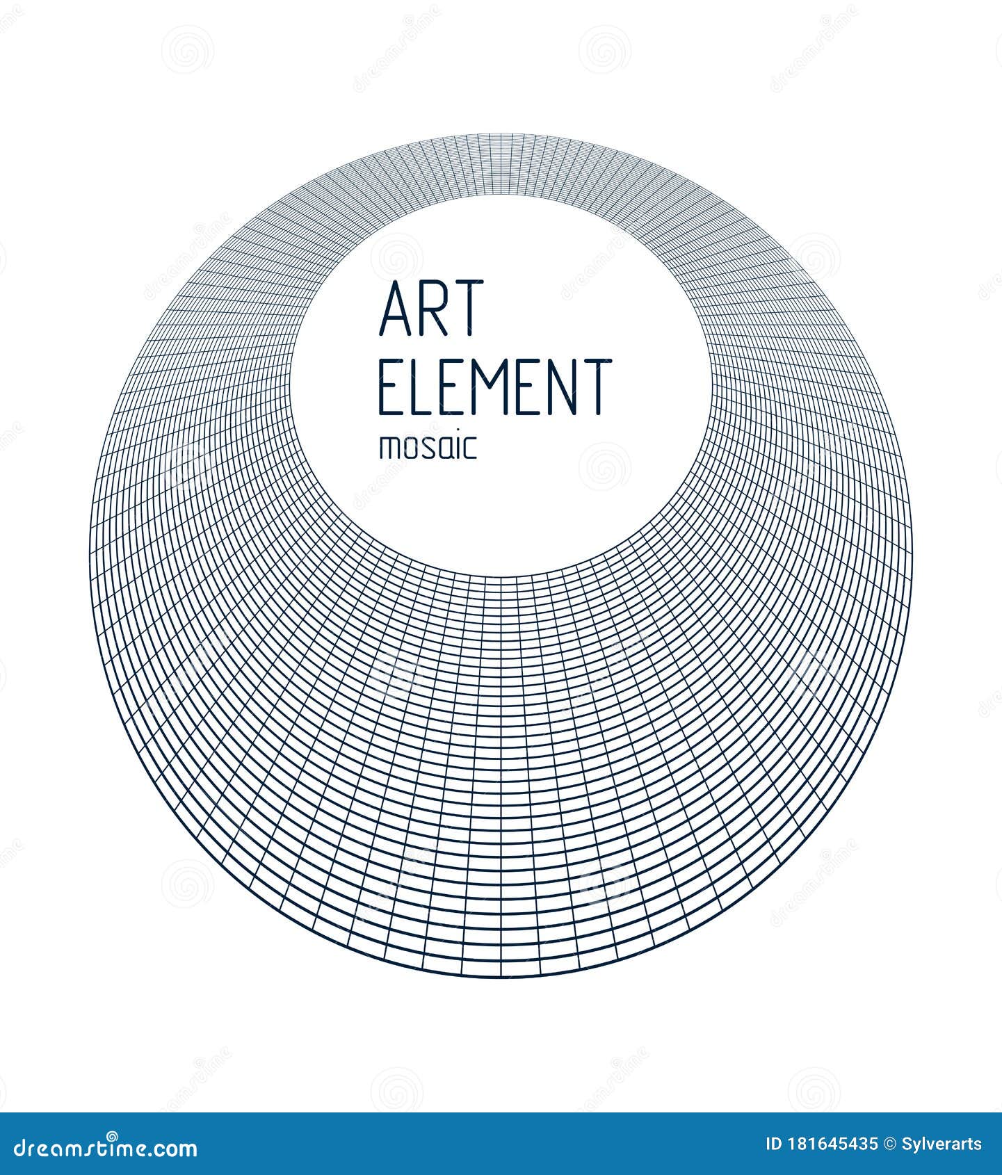 Abstract 3d Linear Mesh In A Shape Of Circle Vector Background Stock