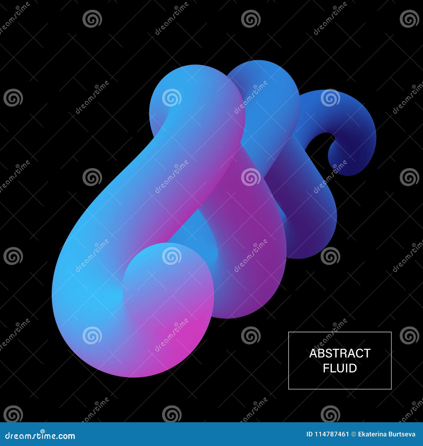 Abstract 3D Liquid Color Shapes. Modern Gradient Composition Stock ...