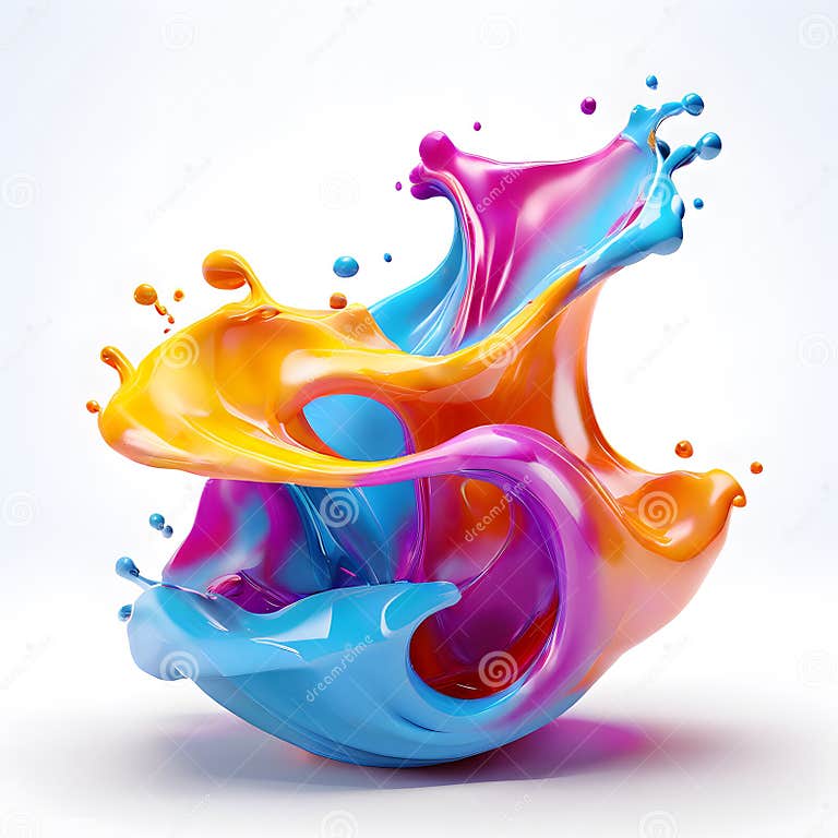 Abstract 3d liquid splash stock illustration. Illustration of water ...