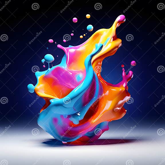 Abstract 3d liquid splash stock illustration. Illustration of smoke ...