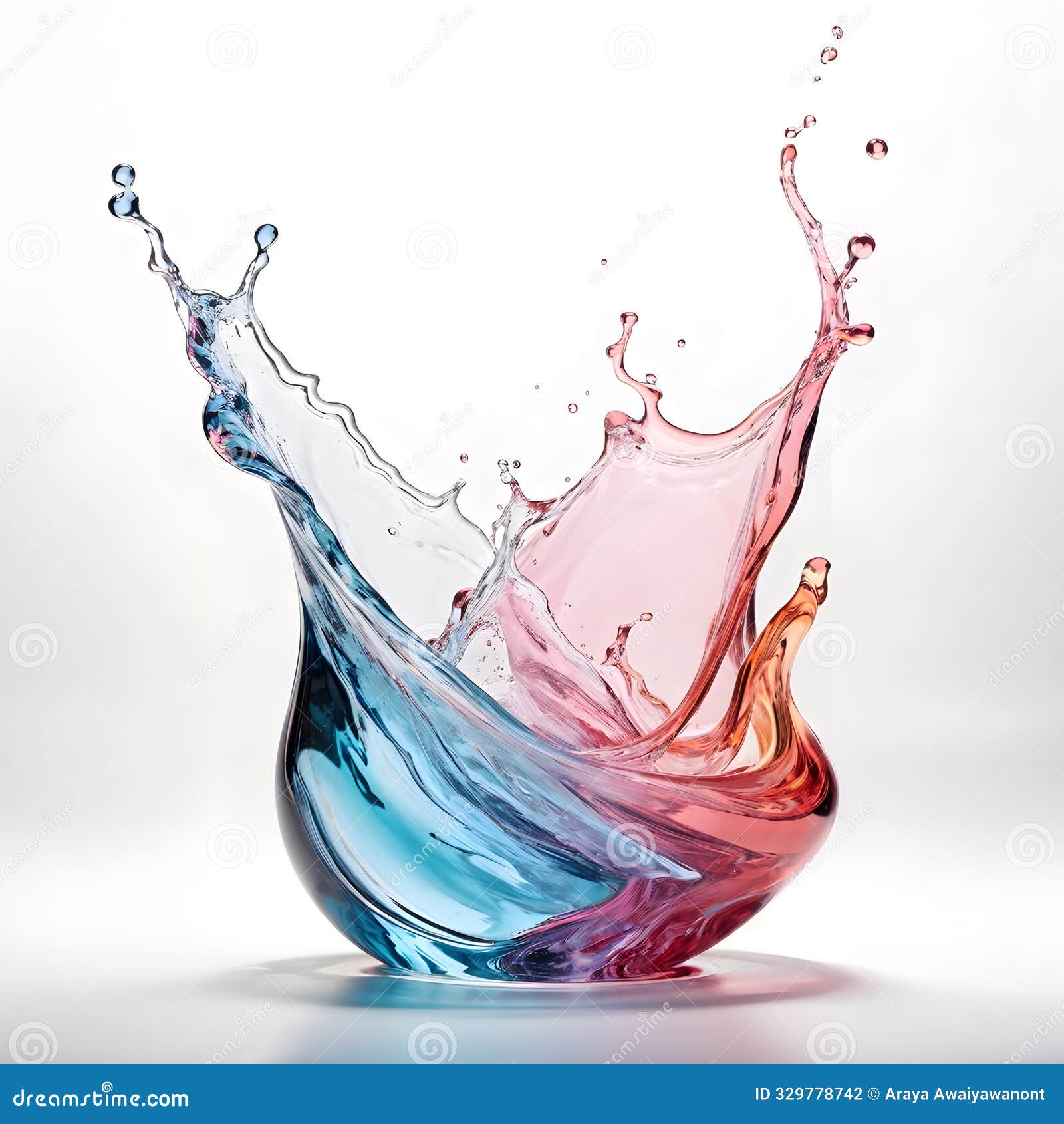 Abstract 3d Liquid Splash with a White Background Stock Illustration ...