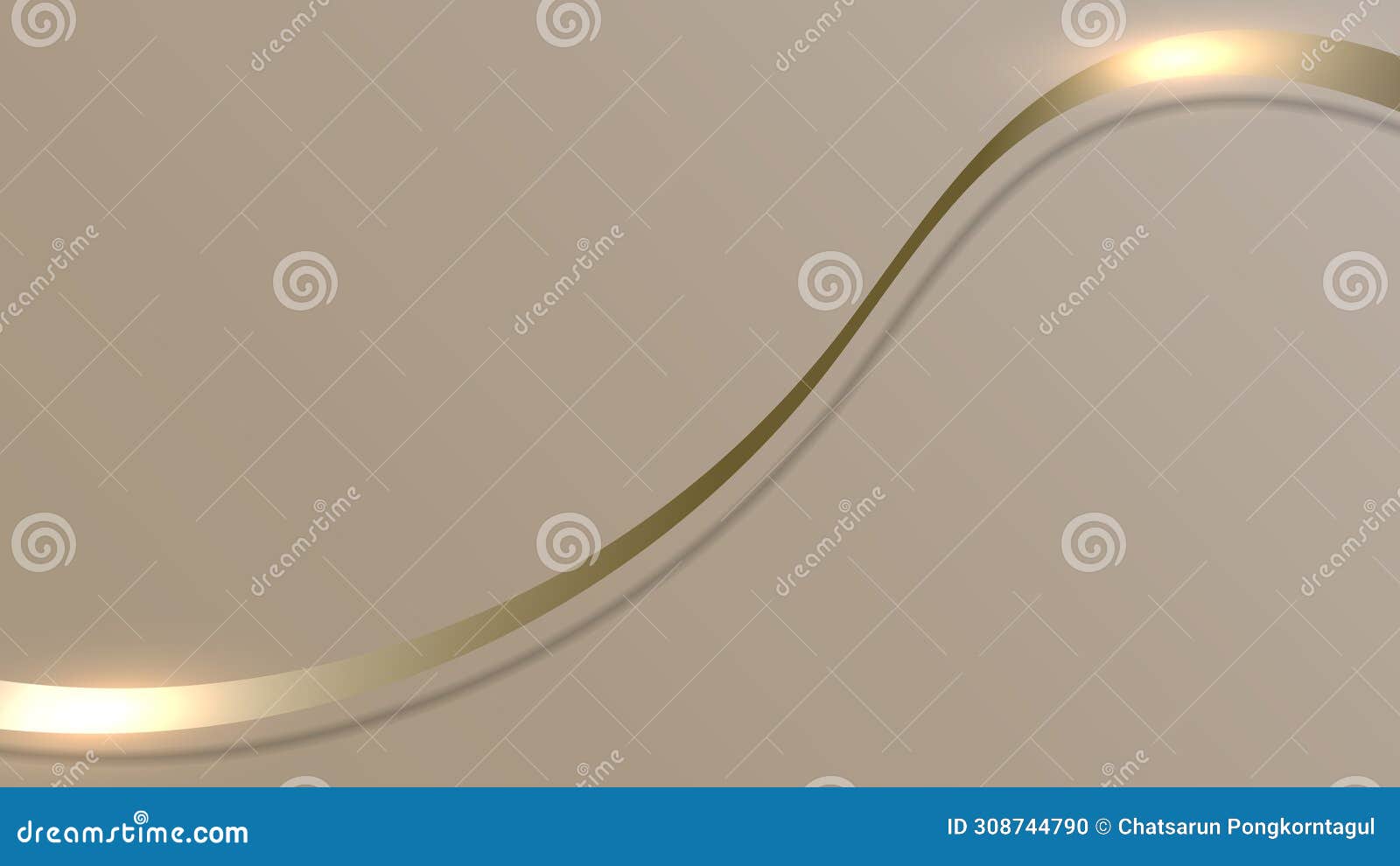 Abstract 3D Luxury Gold Ribbon Lines Elements with Glowing Light Effect ...
