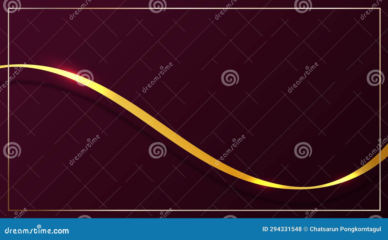 Abstract 3D Luxury Gold Waveform Ribbon Lines Elements with Glowing ...