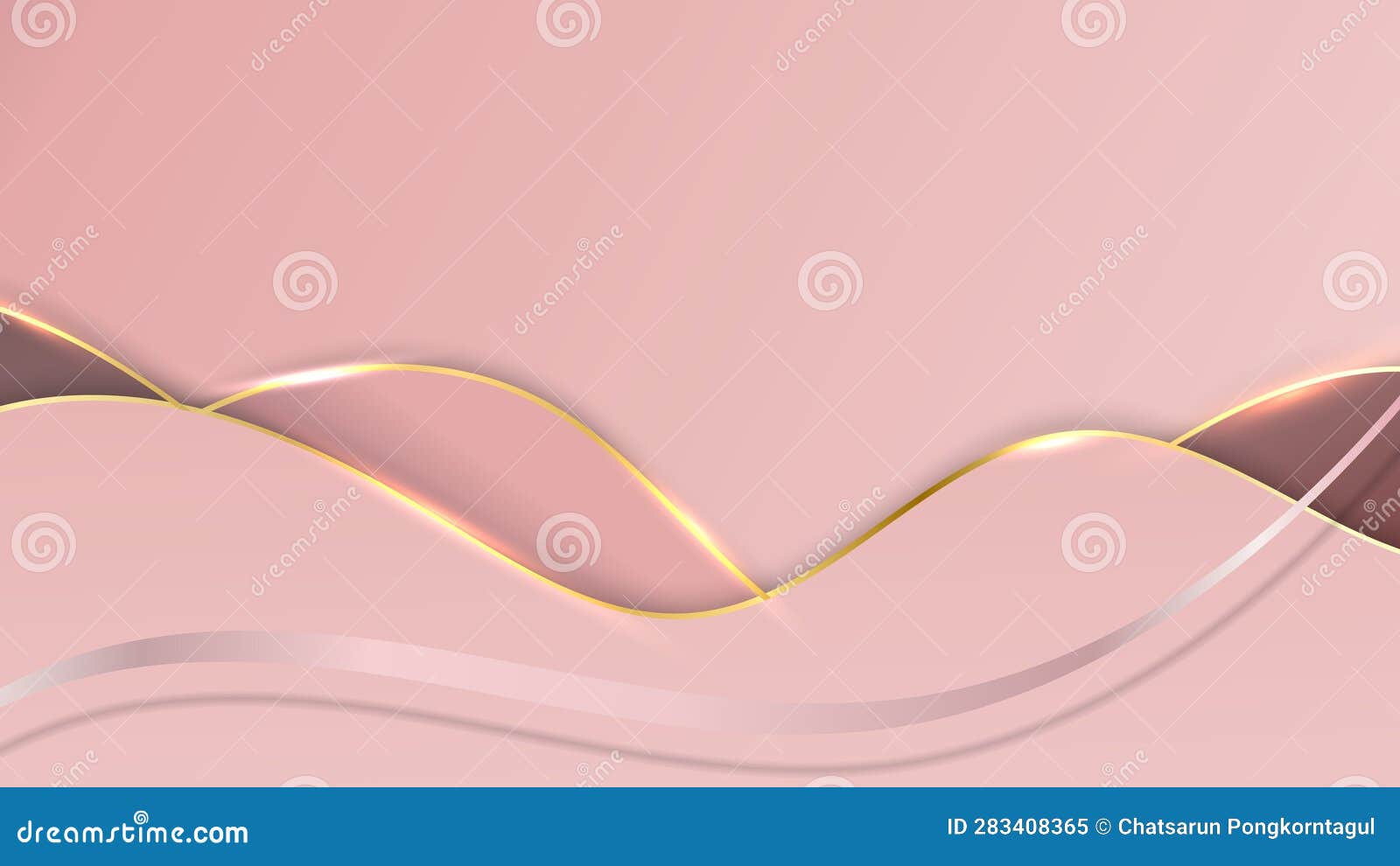 Abstract 3D Luxury Pink Wavy Lines Elements and Ribbon with Glowing ...
