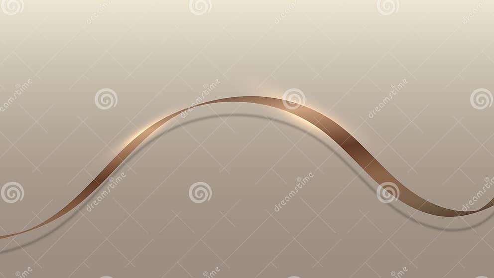 Abstract 3D Luxury Ribbon Lines Elements with Glowing Light Effect on ...