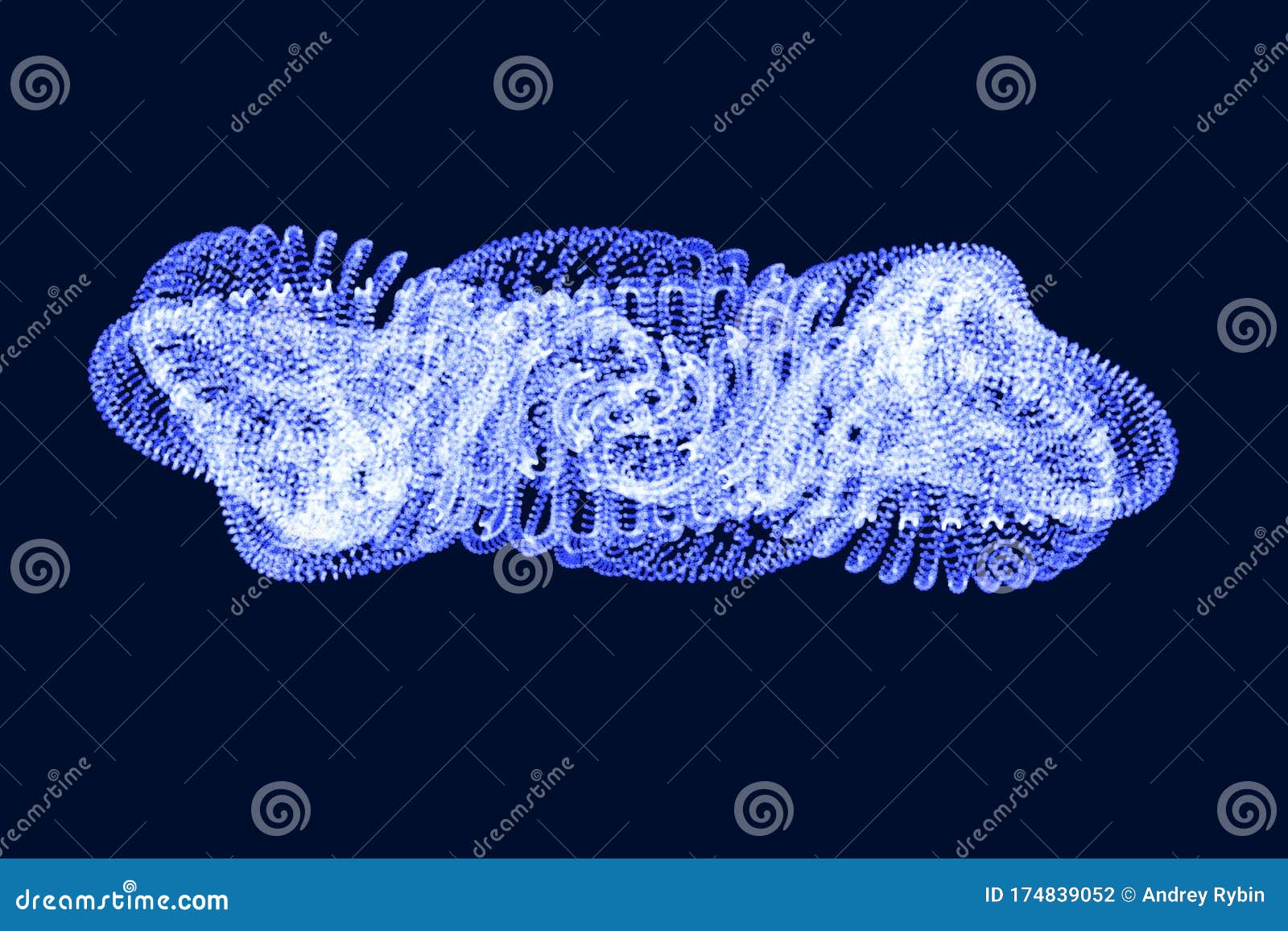 Abstract 3d Mesh Object. Biological Object Like a DNA Molecule or ...