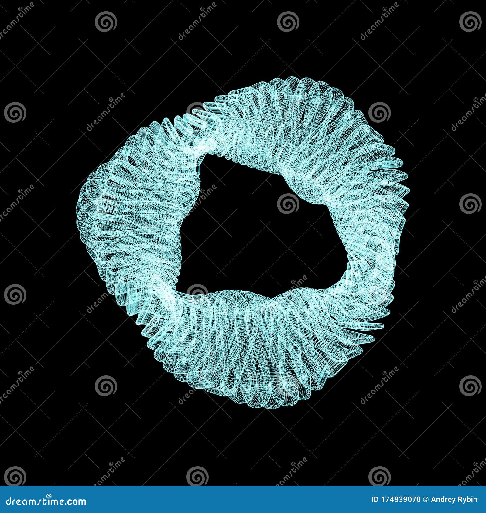 Abstract 3d Mesh Object. Biological Object Like a DNA Molecule or ...