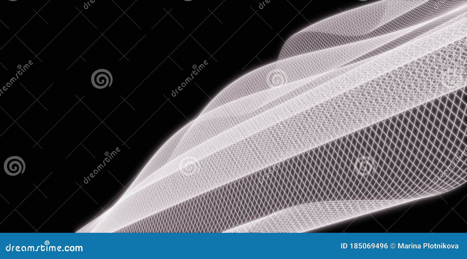 Abstract 3d Mesh Wave Background. Futuristic Technology Style. Elegant ...