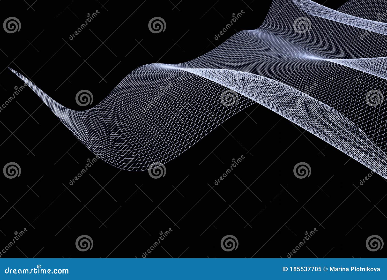 Abstract 3d Mesh Wave Background. Futuristic Technology Style. Elegant ...