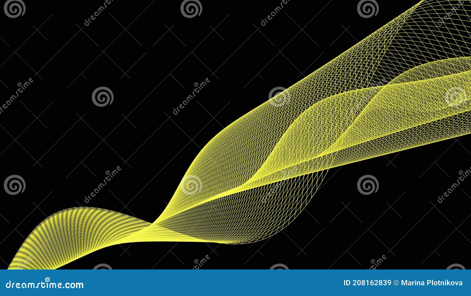 Abstract 3d Mesh Wave Background. Futuristic Technology Style. Elegant ...