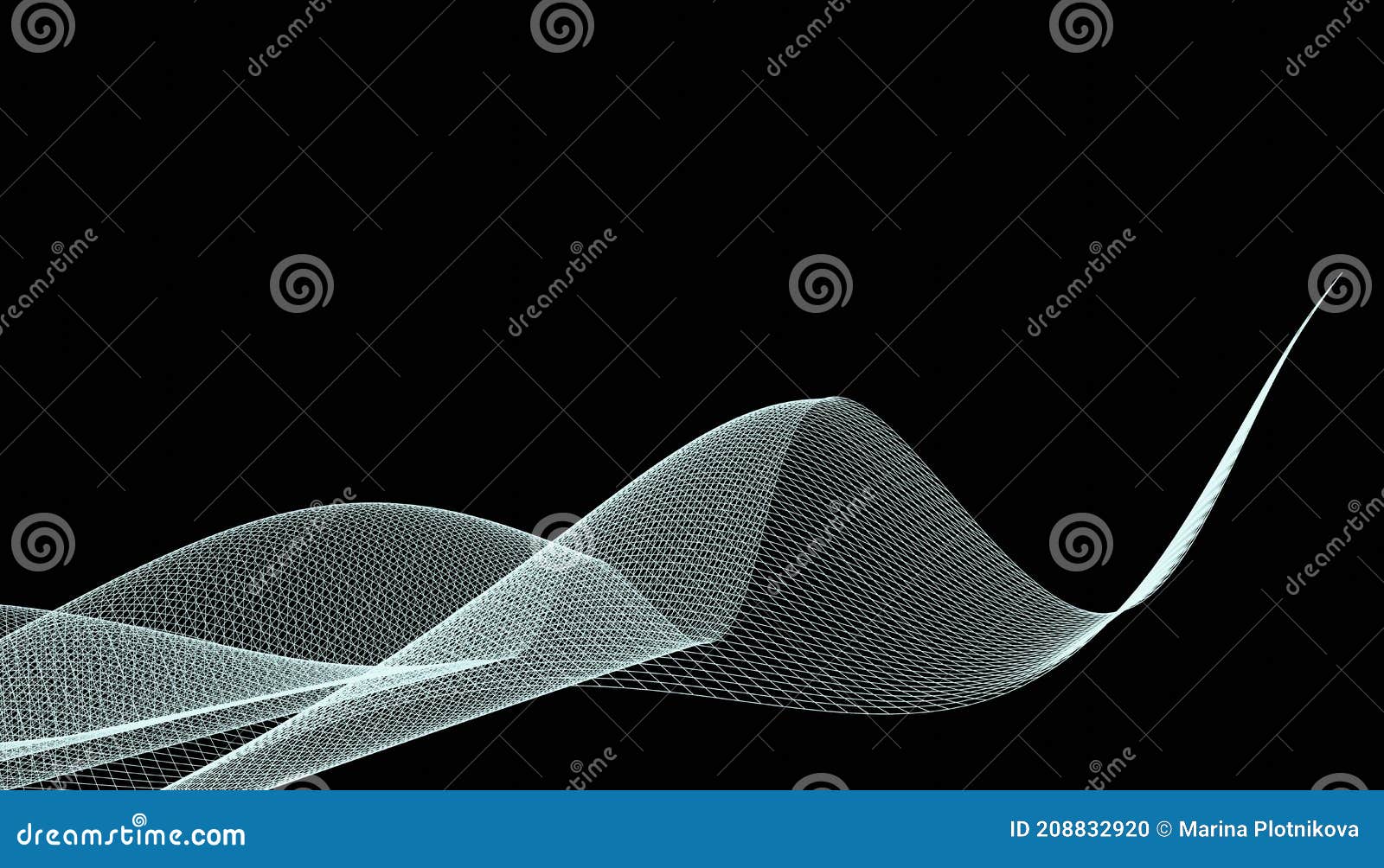 Abstract 3d Mesh Wave Background. Futuristic Technology Style. Elegant ...