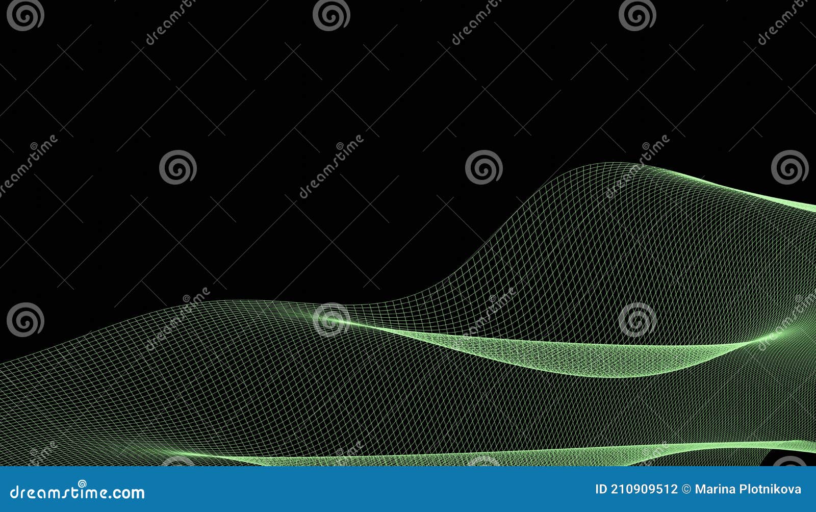 Abstract 3d Mesh Wave Background. Futuristic Technology Style. Elegant ...