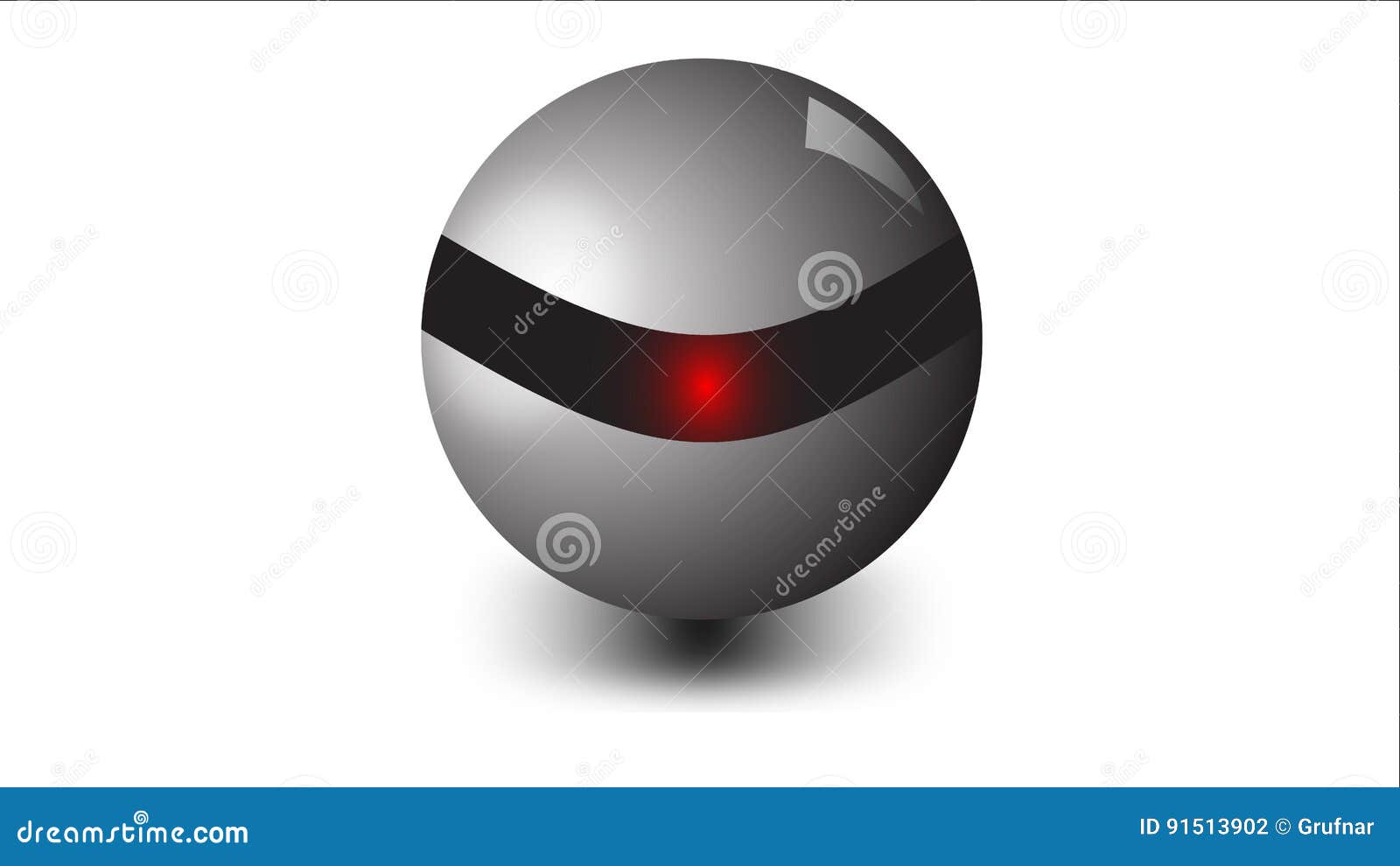 Abstract 3D Metallic Ball on a White Background Stock Vector ...