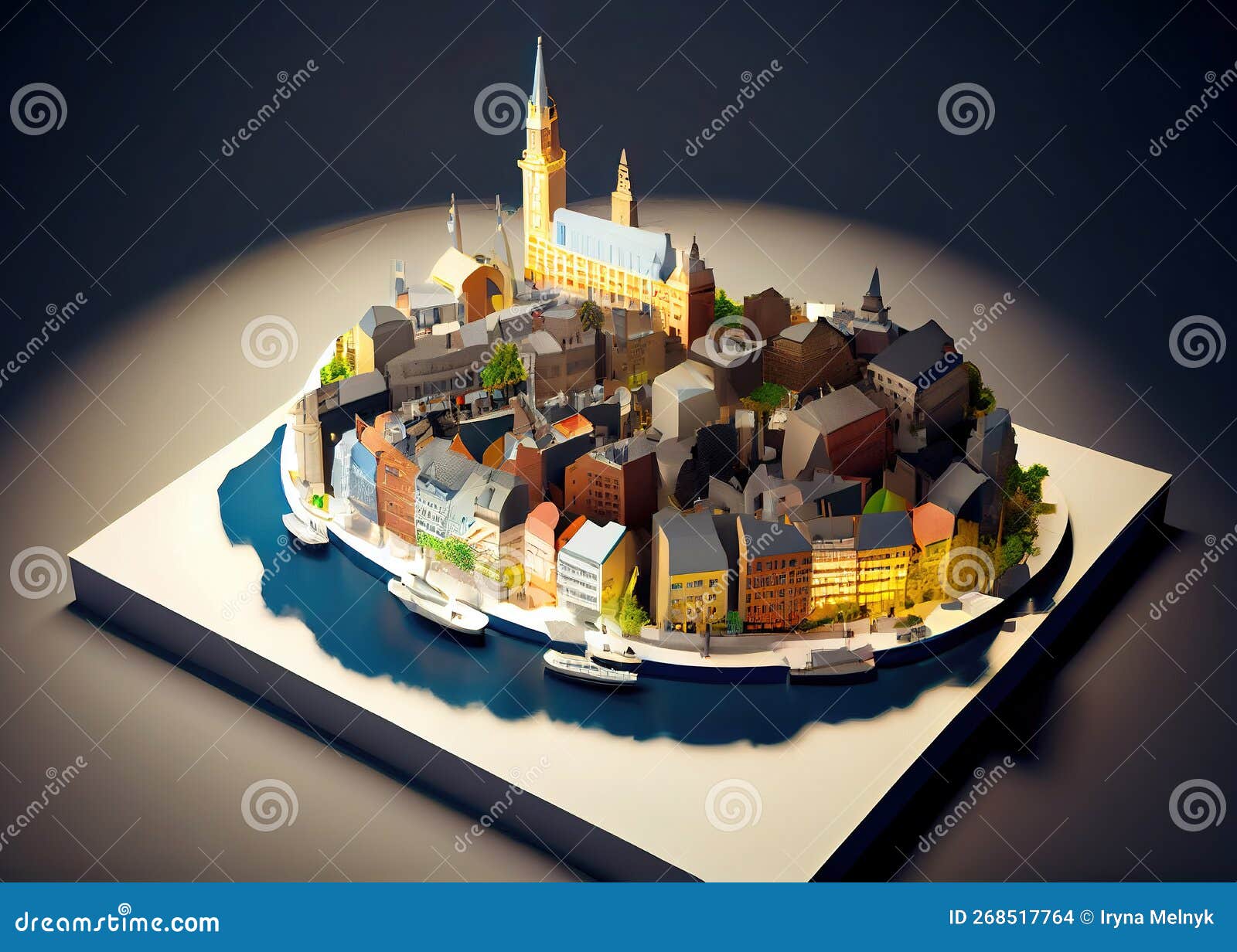 Abstract 3D Model of Modern City Visualization Made with Generative AI ...