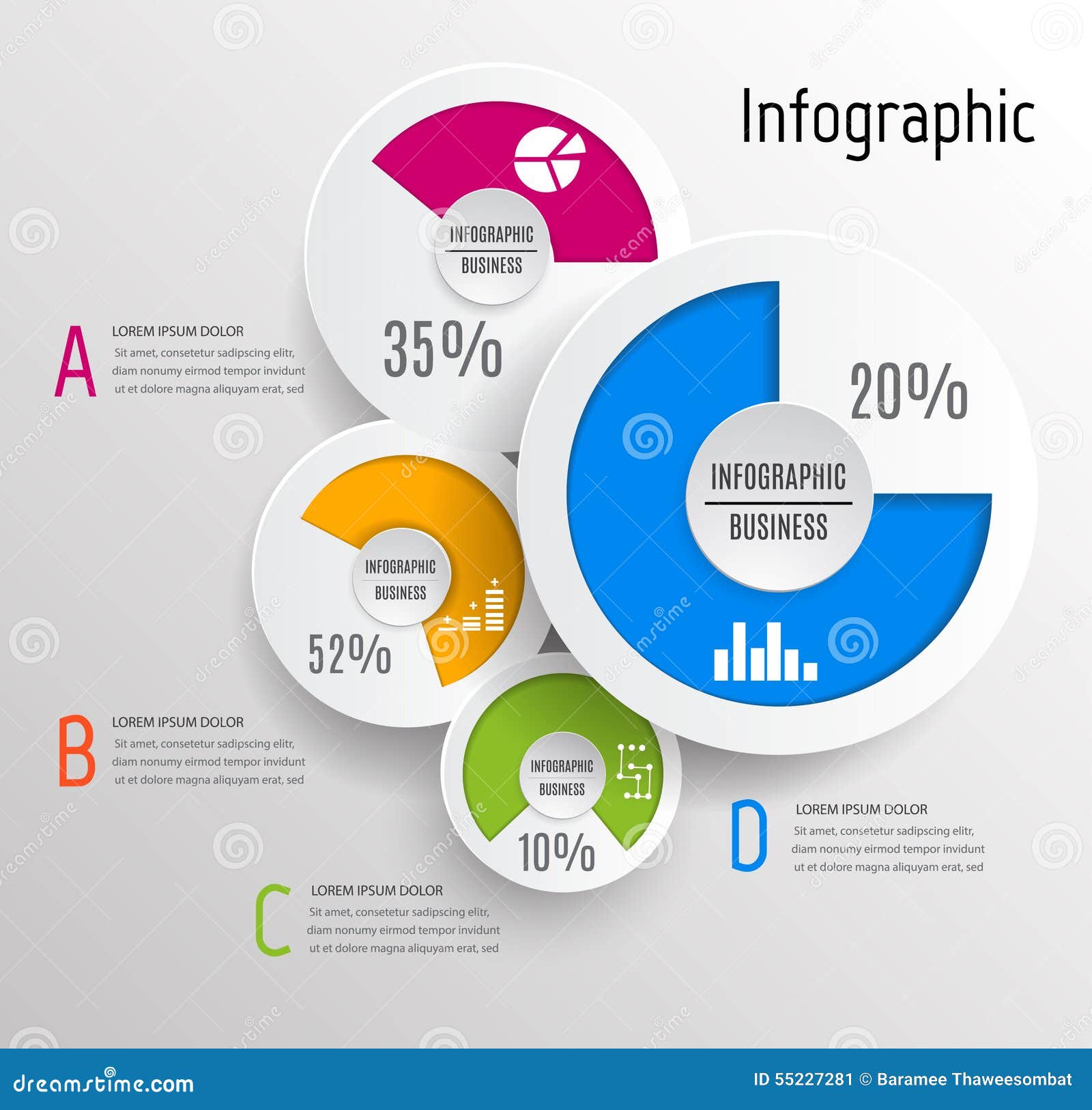 Abstract 3D Modern Banner Infographics. Stock Vector - Illustration of ...
