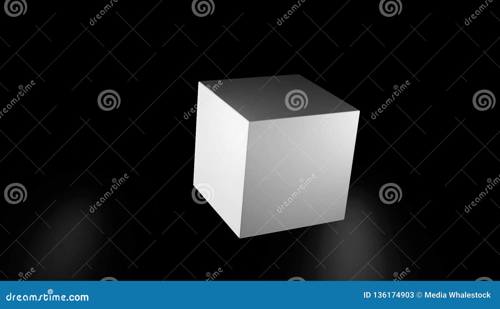 Abstract, 3D, Monochrom Cube Rotating, Isolated on Black Background ...