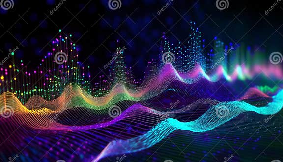 Abstract 3D Music Visualizer with Colorful Particles, 3D Background ...