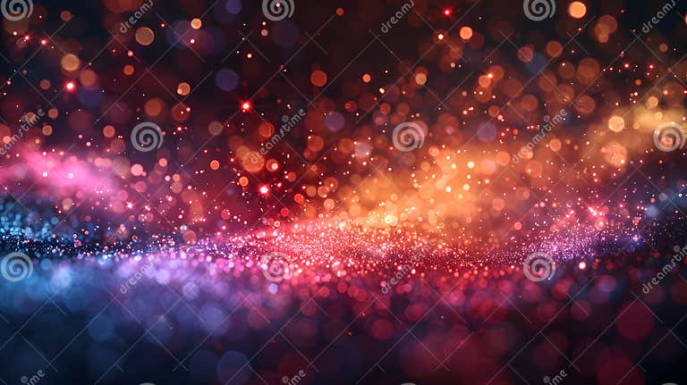 Abstract 3D Music Visualizer with Colorful Particles and Bokeh Lights Stock Illustration ...