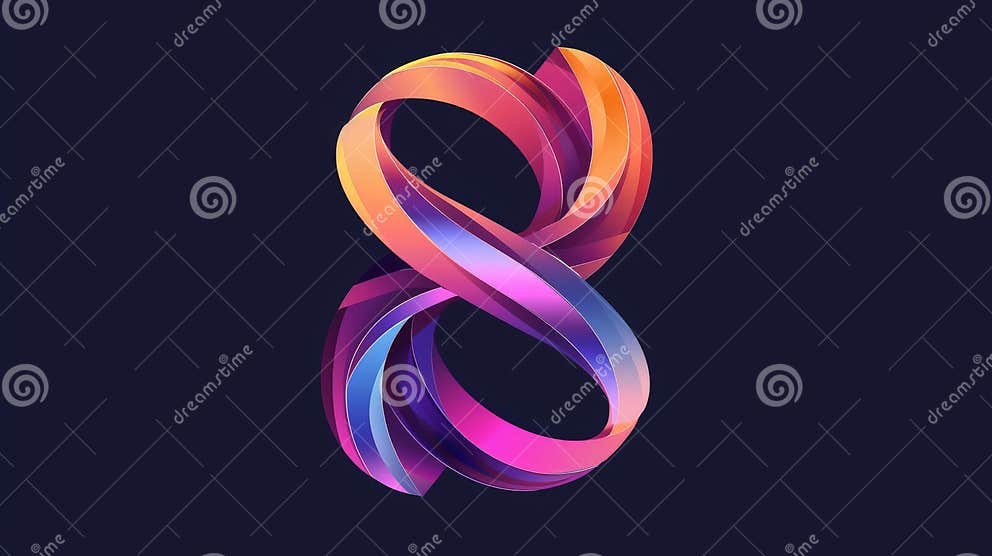 Abstract 3D Number Eight Render Stock Illustration - Illustration of ...