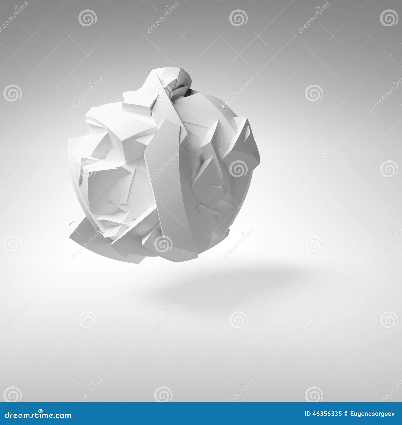 Abstract 3d Object, White Big Flying Fragmented Shape Stock ...