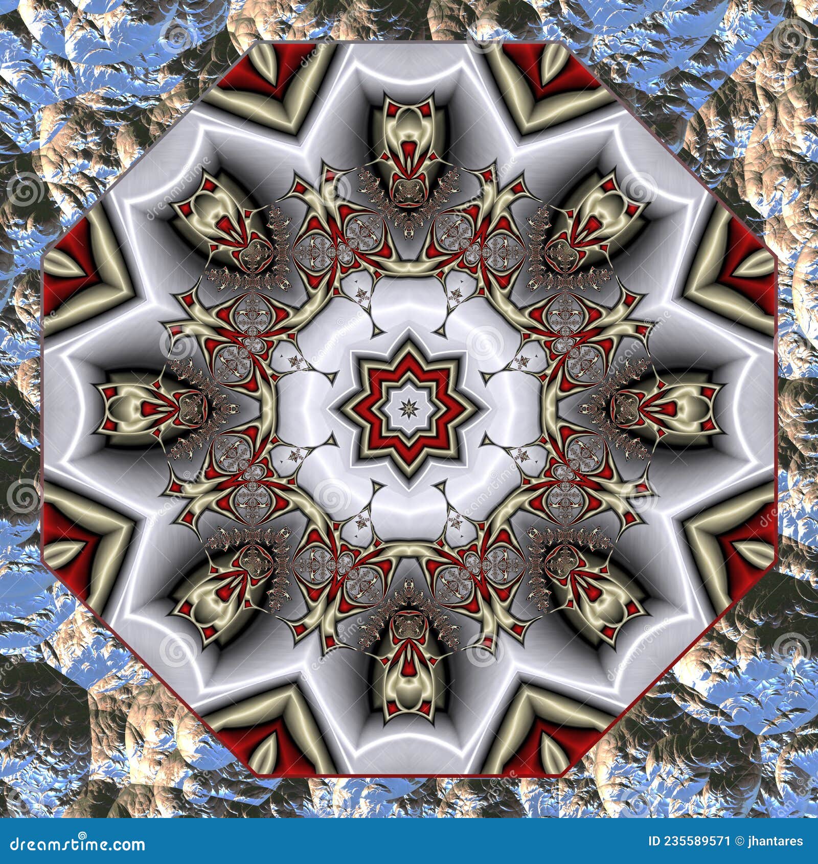 3d Octagonal Fractal Pattern Stock Illustration - Illustration of ...