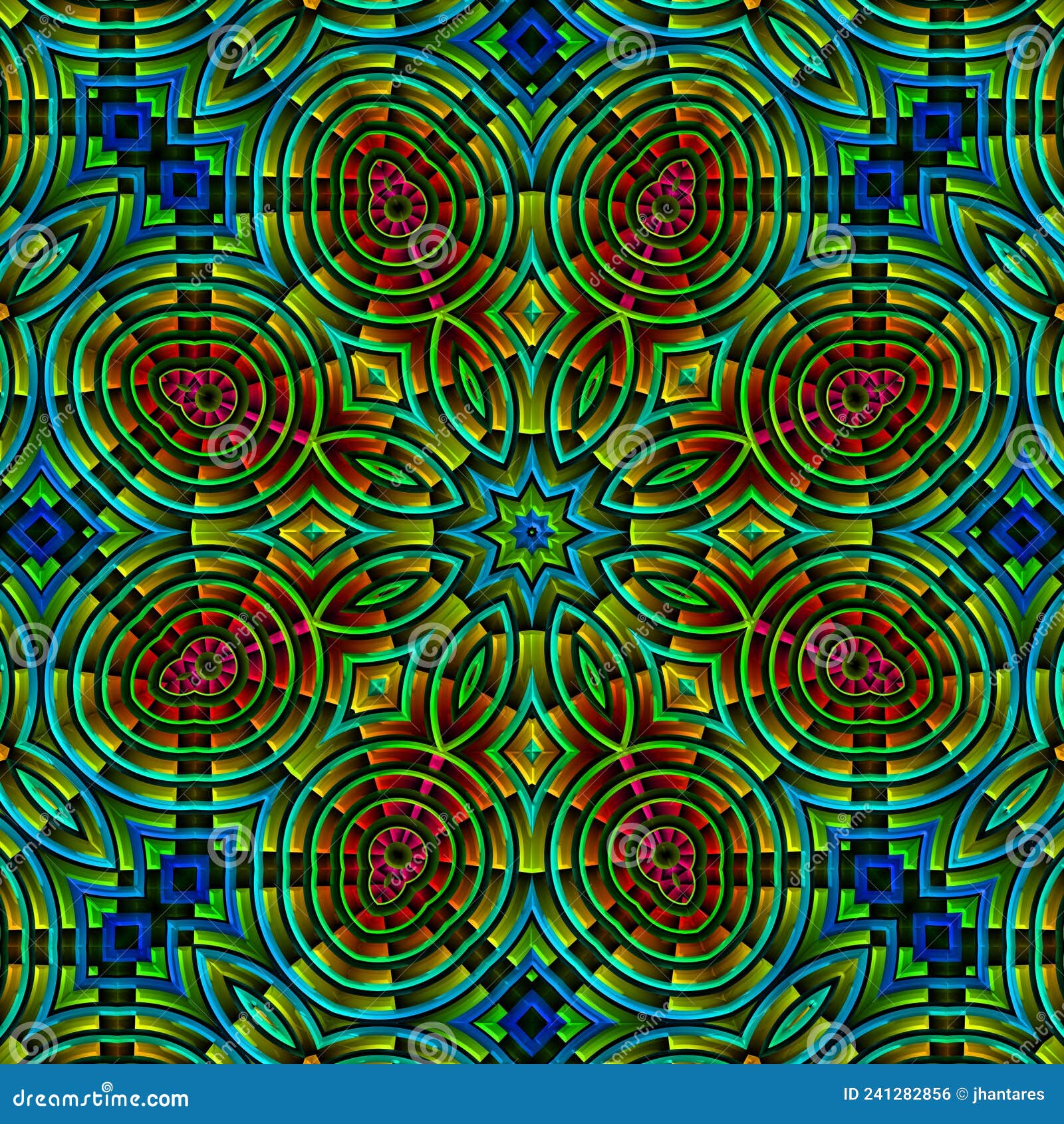 3d Octagonal Geometric Color Gradient Pattern Stock Illustration ...