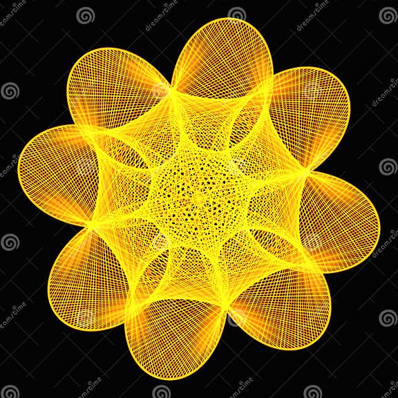 3d Octagonal Golden String Pattern Stock Illustration - Illustration of ...