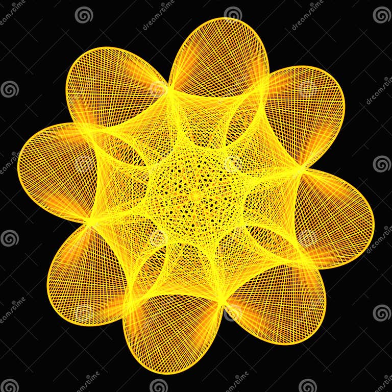 3d Octagonal Golden String Pattern Stock Illustration - Illustration of ...